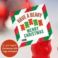 Christmas Gift Tags Printable, Printable Gummy Bear Tag, Christmas ...