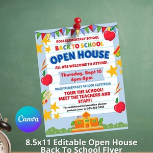 Back to School Flyer, School Open House Flyer, Editable School Flyer ...