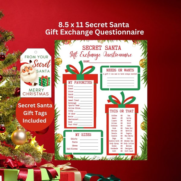 Secret Santa Tags - Etsy