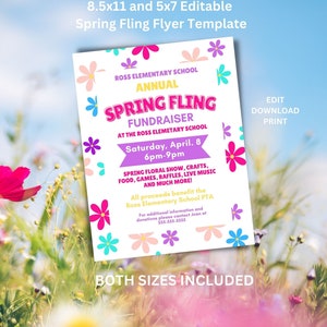 Spring Fling Flyer, Spring Market Flyer, Editable Spring Flyer Template ...