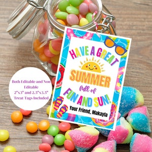 Summer Gift Tag, End of School Tag, Editable Gift Tag, Last Day of ...