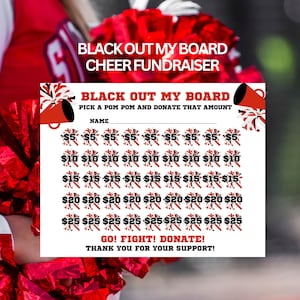 Cheer Black Out My Board, Cheerleading Fundraiser, Pick a Date Calendar ...