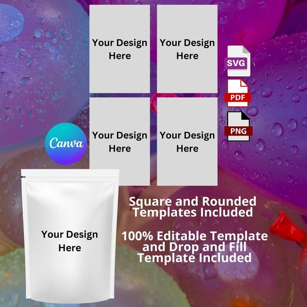 Juice Pouch Template - Etsy