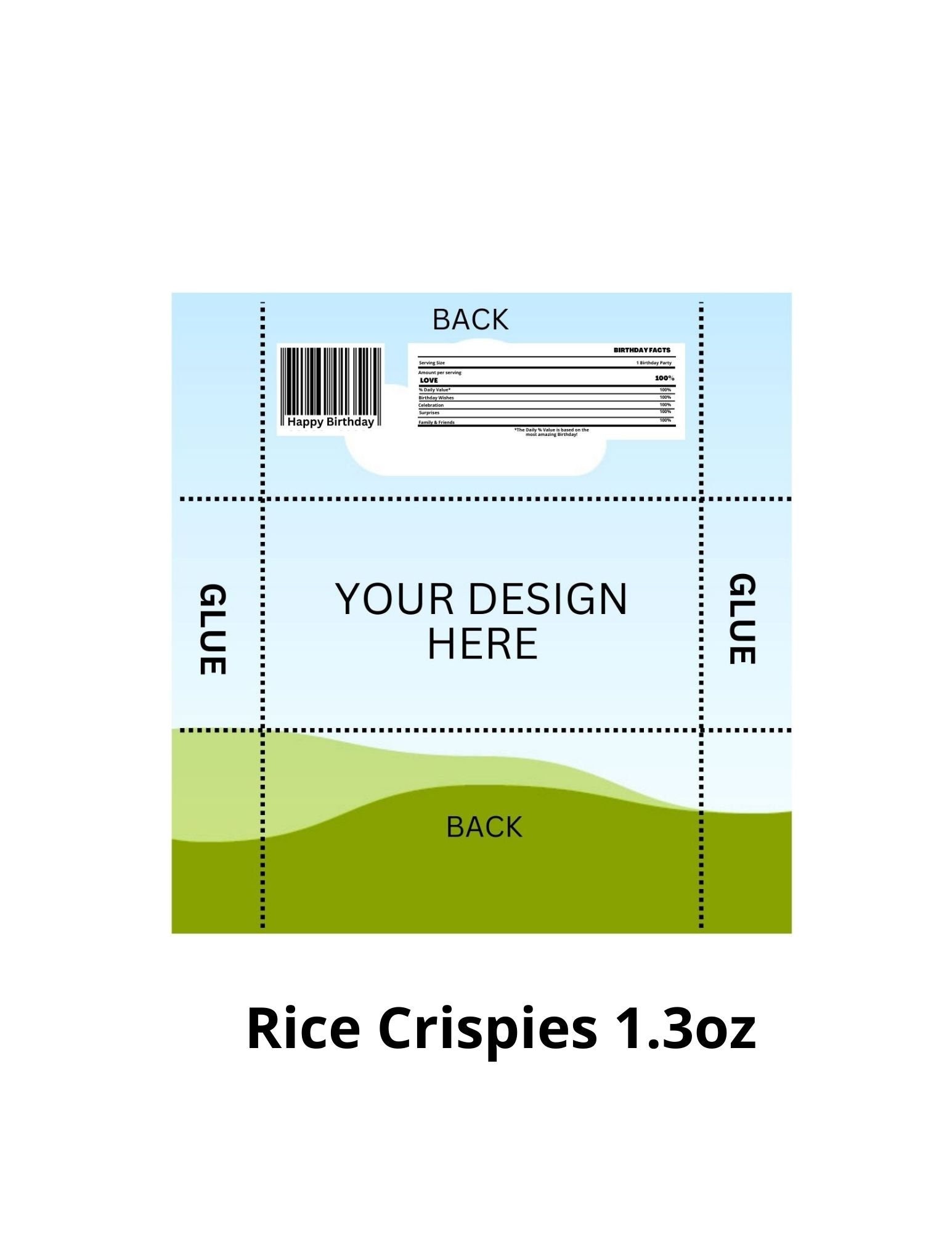 Rice Krispies Template, Blank Rice Krispies Template, Editable Rice ...