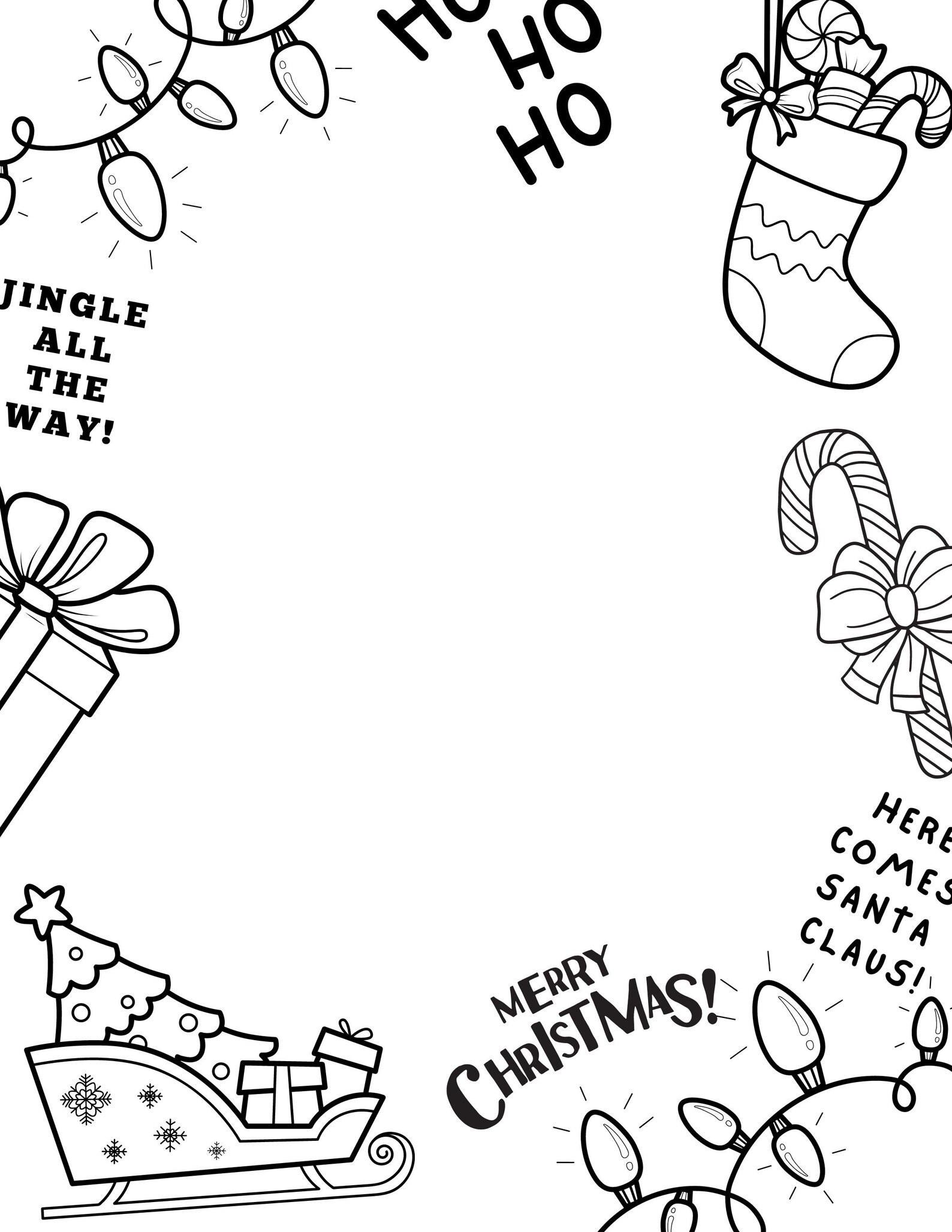 Letter To Santa Printable Santa Letter Coloring Page Dear Etsy