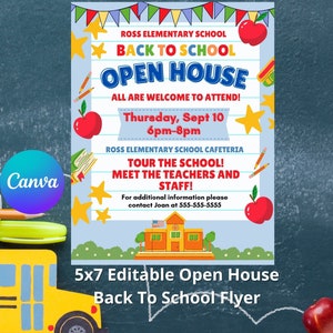 Back to School Flyer, School Open House Flyer, Editable School Flyer ...