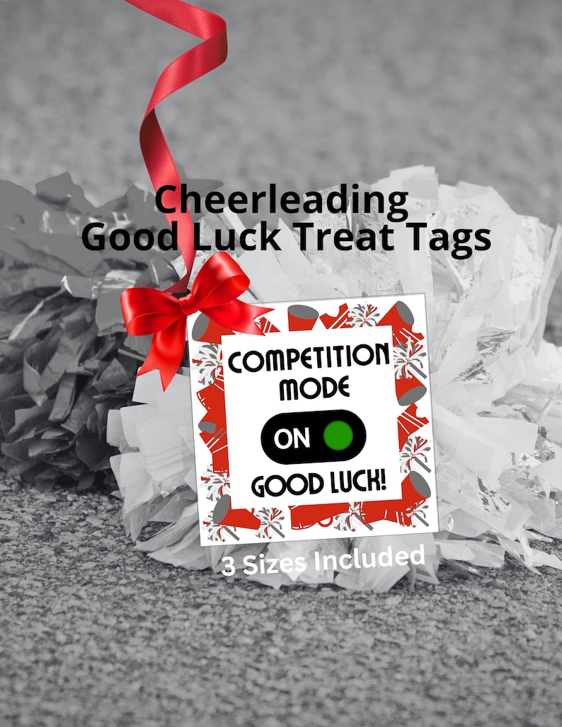 Cheer Tag, Cheerleading Treat Tag, Good Luck Cheer Tag, Cheer Snack Tag ...