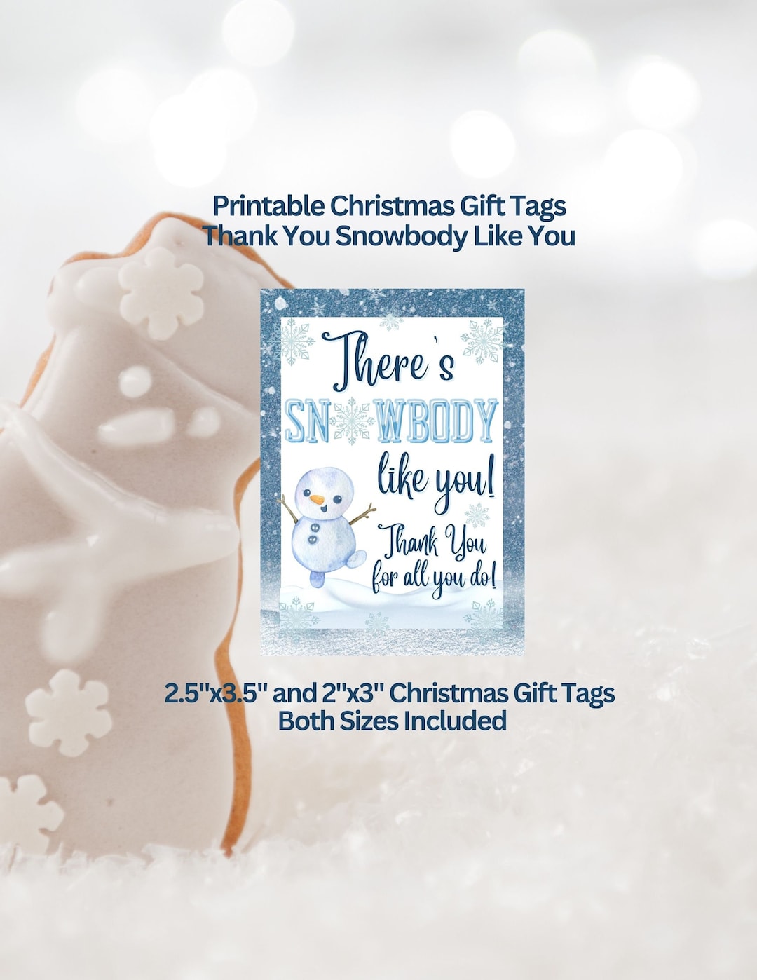 Christmas Gift Tag Printable, Snowman Tag, Snowman Gift Tag, Thanks ...