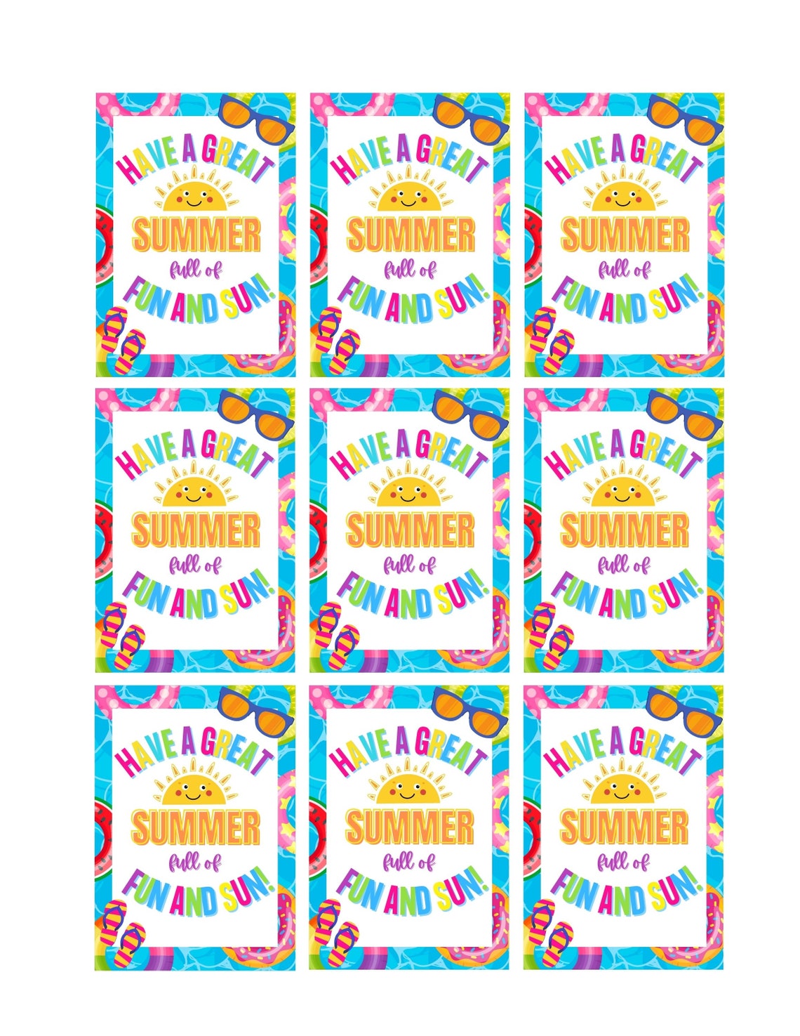 Summer Gift Tag End of School Tag Editable Gift Tag Last - Etsy