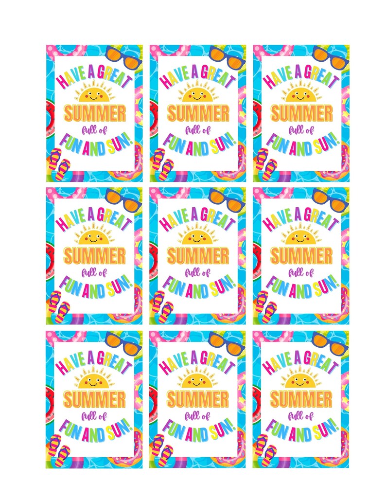 Summer Gift Tag End of School Tag Editable Gift Tag Last - Etsy