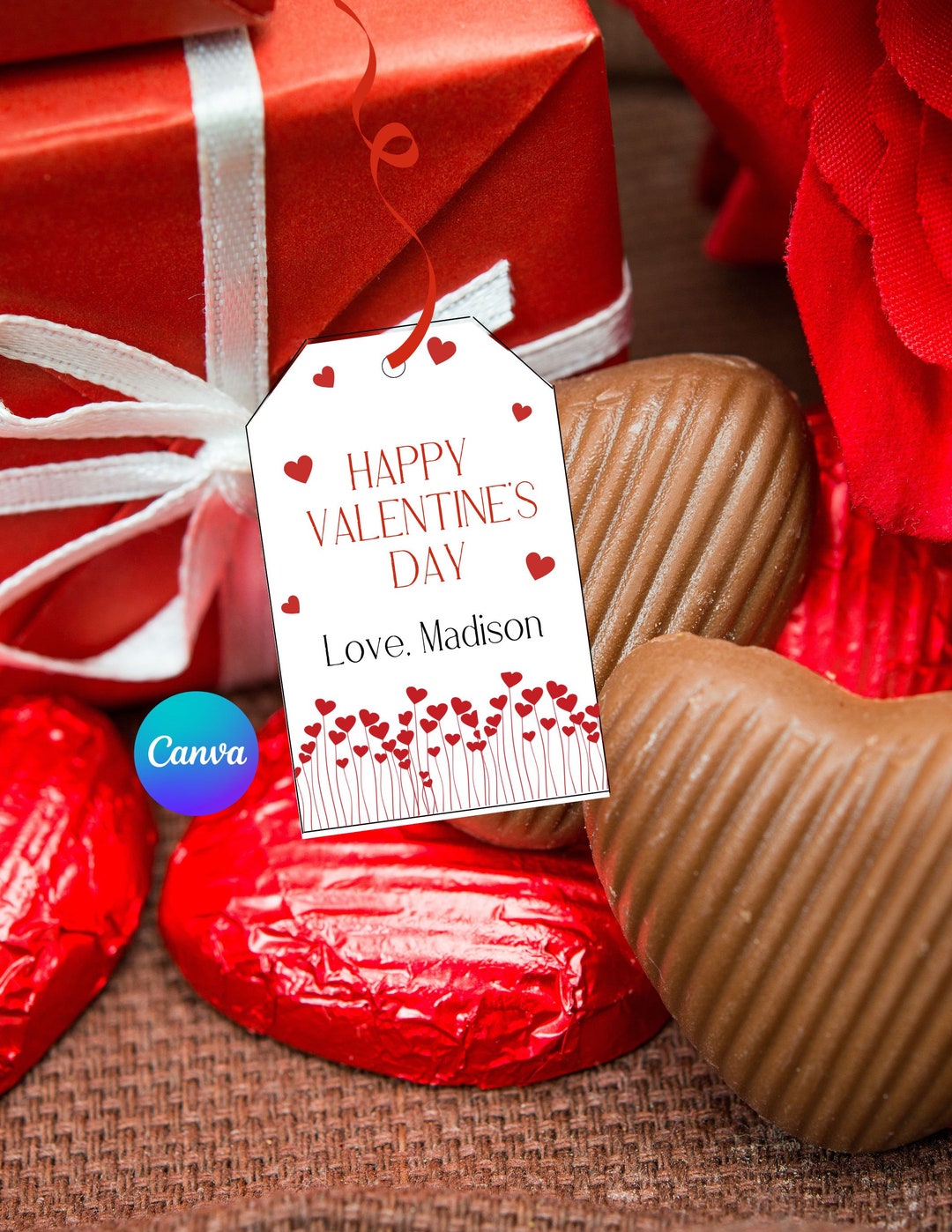 Editable Valentines Day Tag, Editable Valentine Tag, Valentine Treat ...