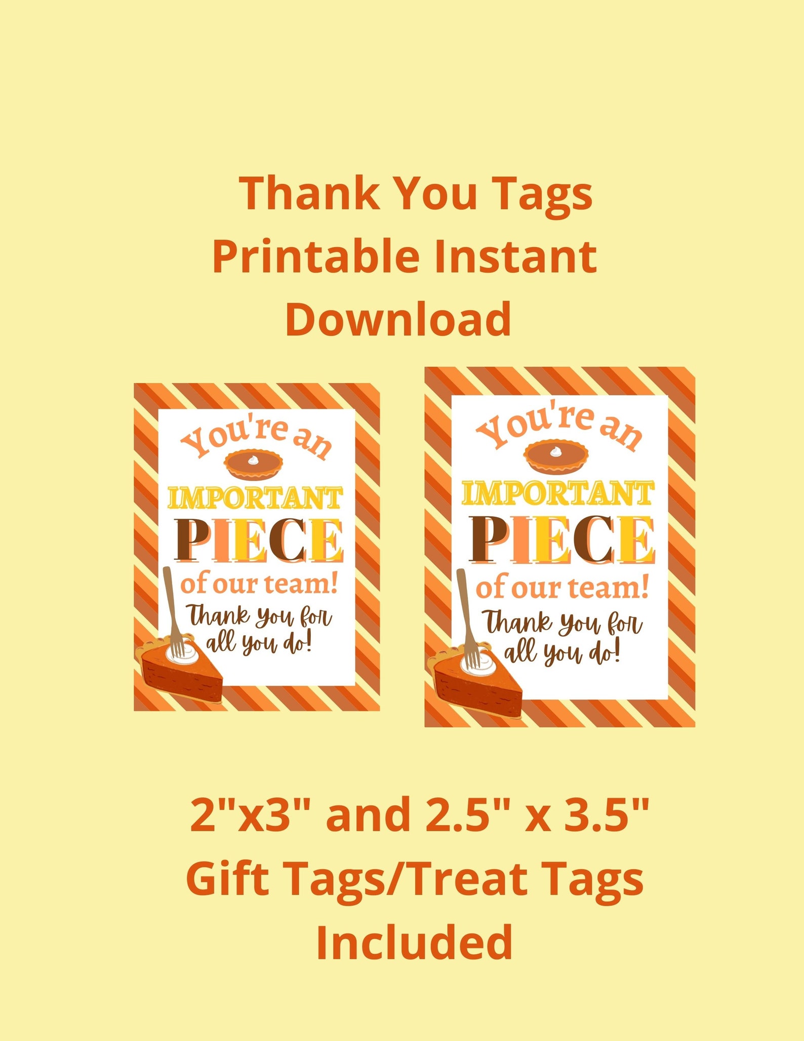 Fall Appreciation Gift Tags, Thank You Team, Printable (PDF) - Etsy