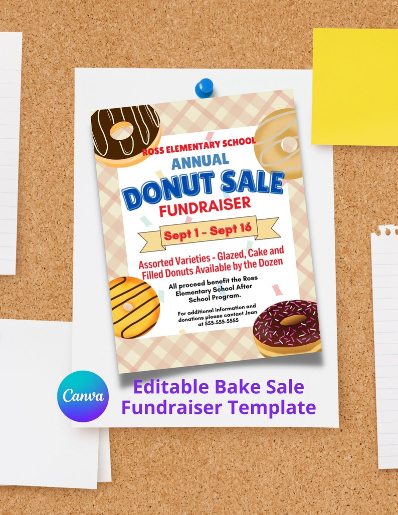 Donut Sale Flyer Back to School Flyer Editable Sale - Etsy