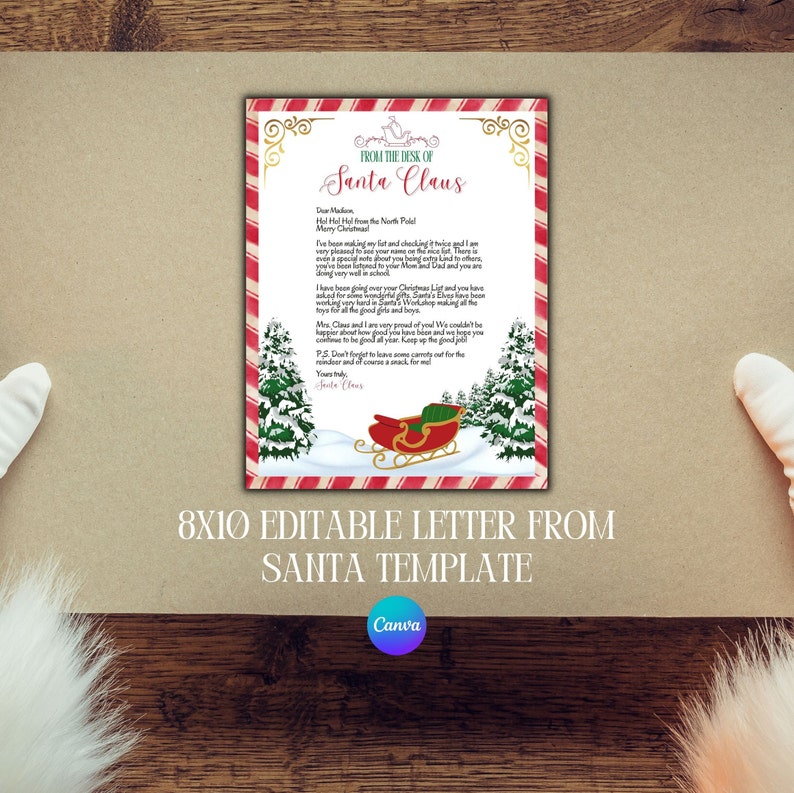 Editable Letter From Santa Letter From Santa Template Letter - Etsy