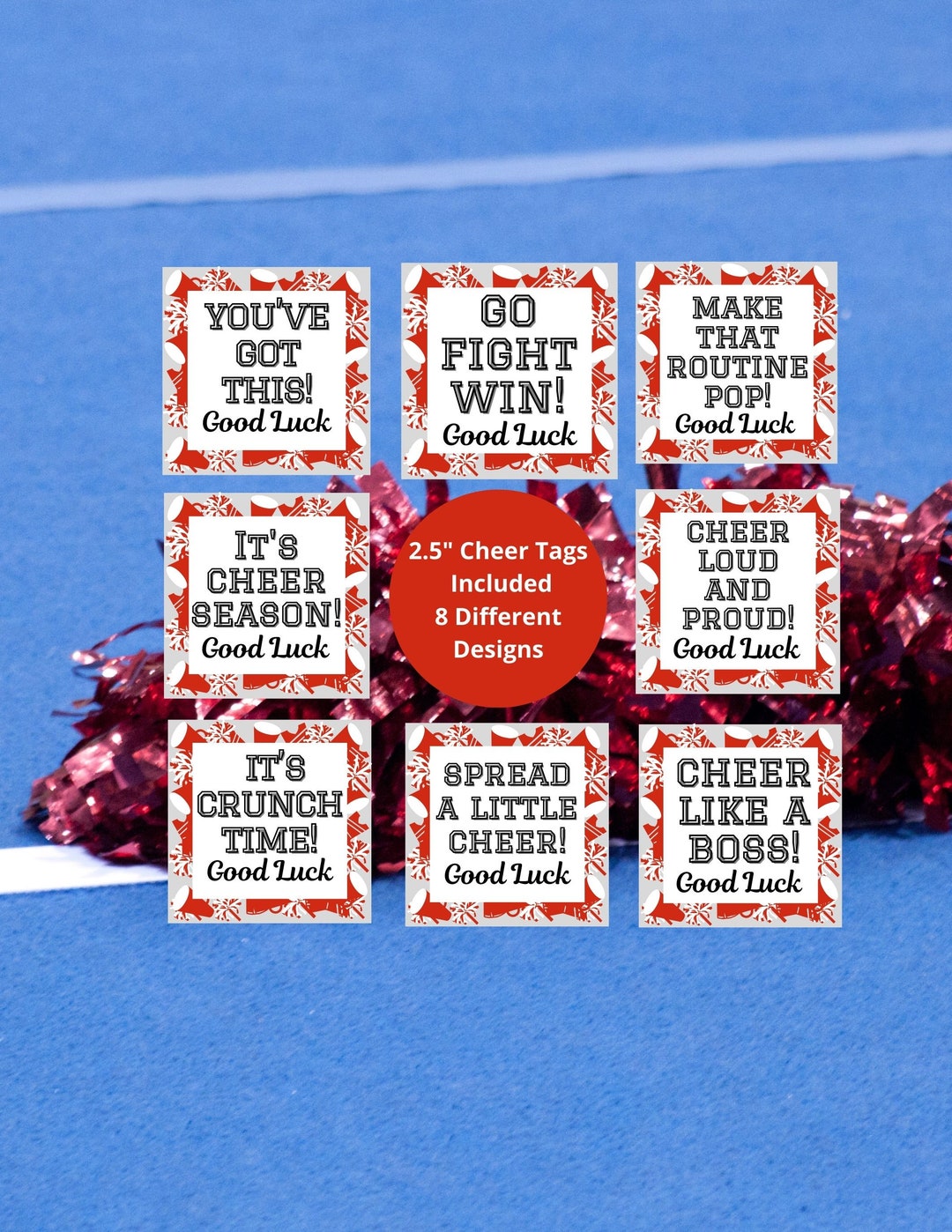 Cheer Tag, Cheer Treat Tags, Good Luck Cheer Tag, Cheerleading Snack ...