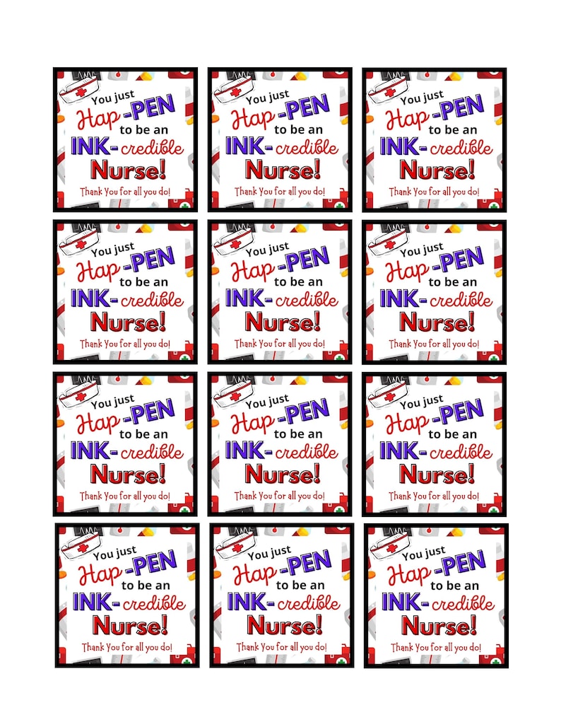 Nurse Appreciation Tag Nurse Gift Tags Printable Nurse Tag - Etsy