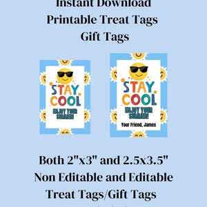 Summer Gift Tag, End of School Year Gift Tag, Editable Gift Tag ...