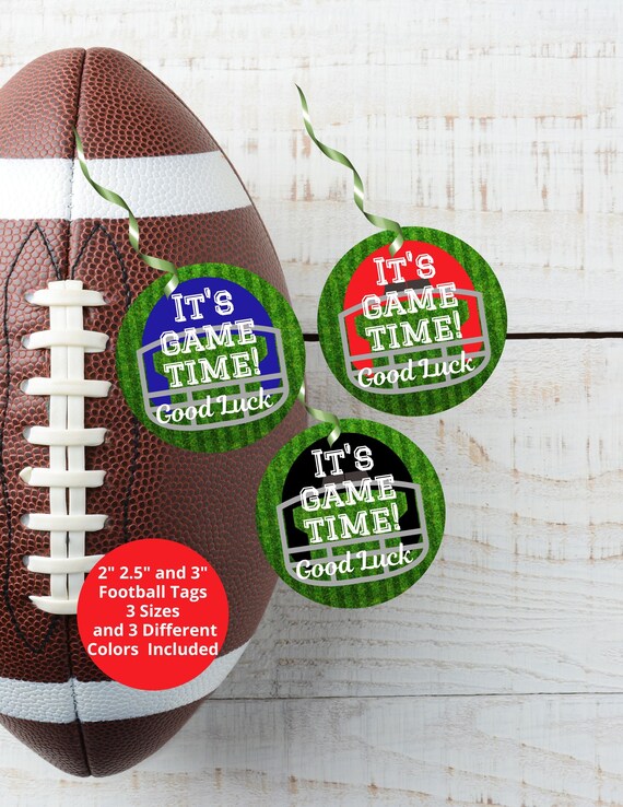 Football Gift Tags Football Treat Tags Good Luck Football - Etsy