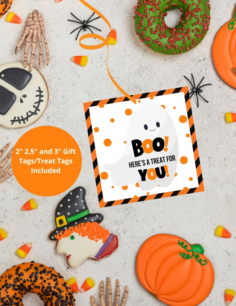 Printable Halloween Boo Treat Tags, Teacher Gift Tags (PDF) - Etsy