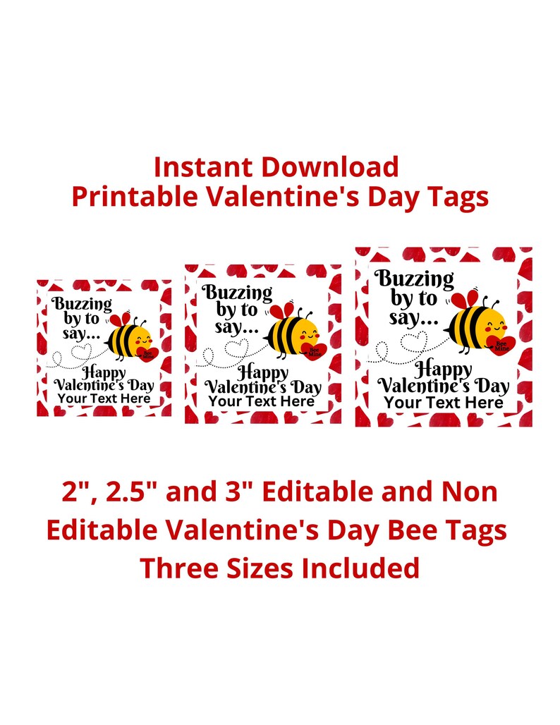 Editable Valentine Gift Tag Valentine Treat Tag Printable - Etsy