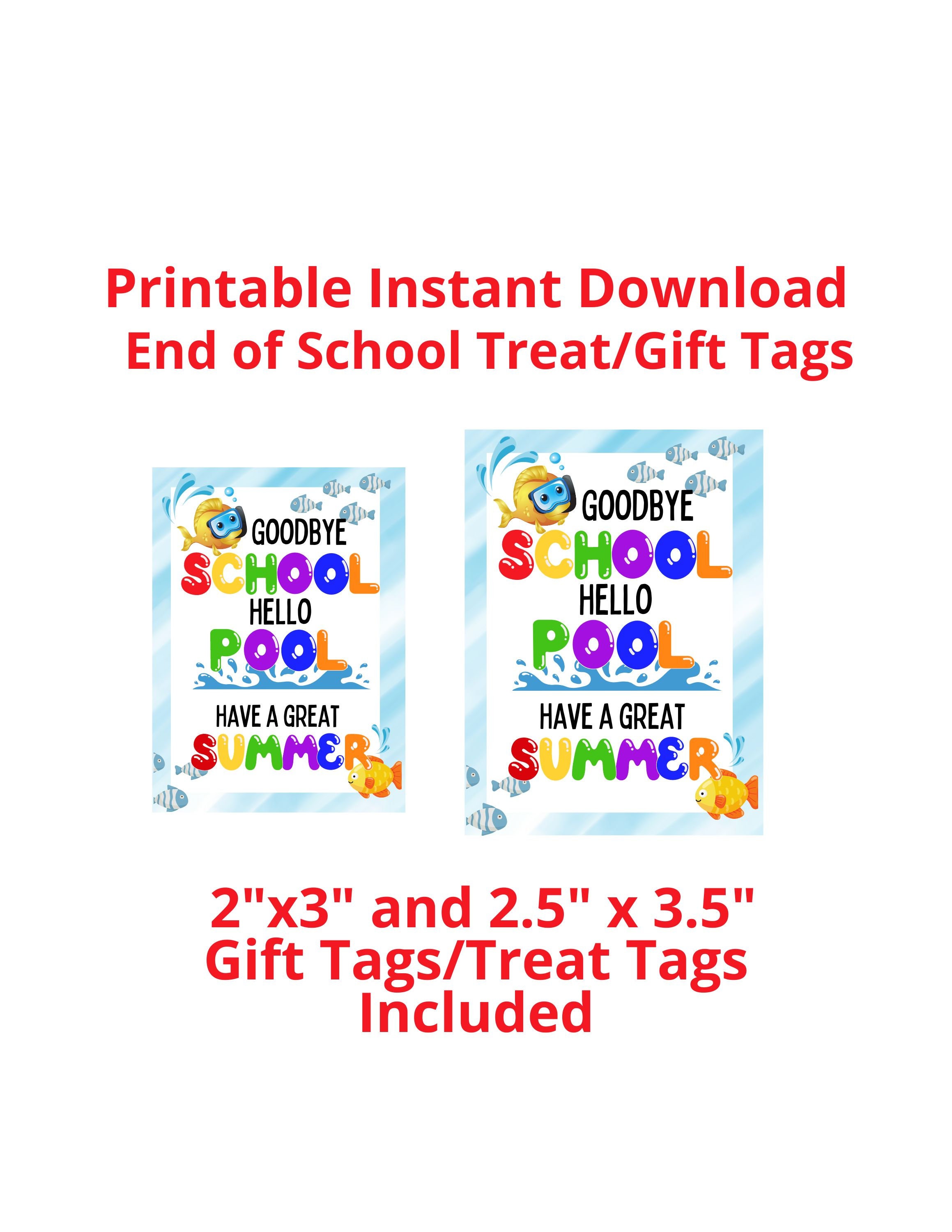 Summer Gift Tag, End of School Year Tag, Summer Tag, End of School ...