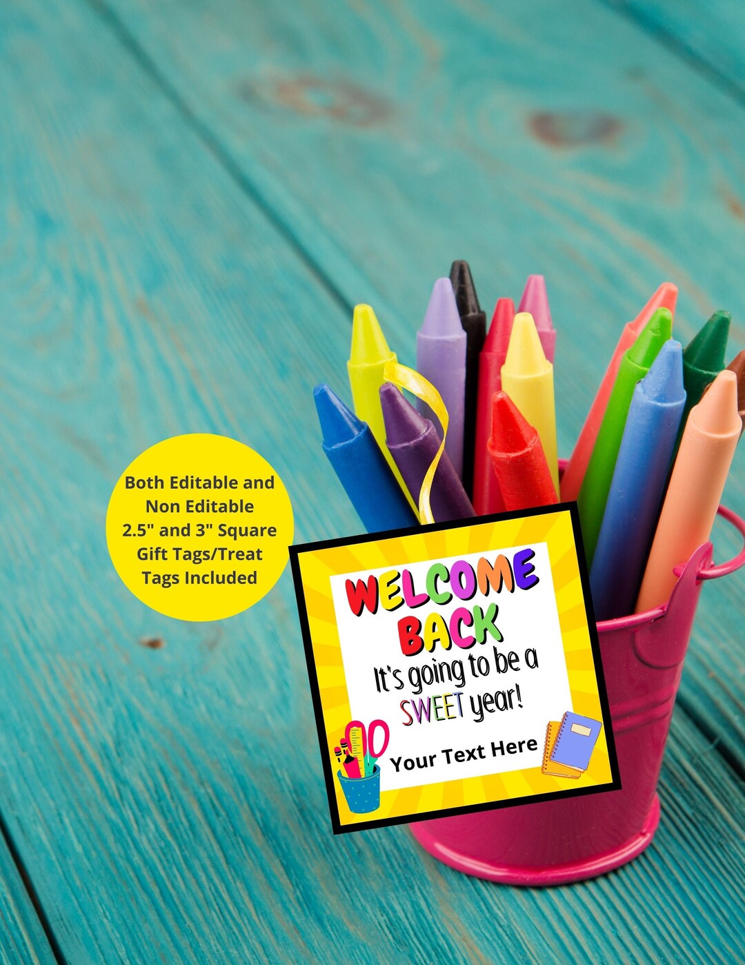 Back to School Tag, Back to School Gift Tag, Editable Gift Tag ...