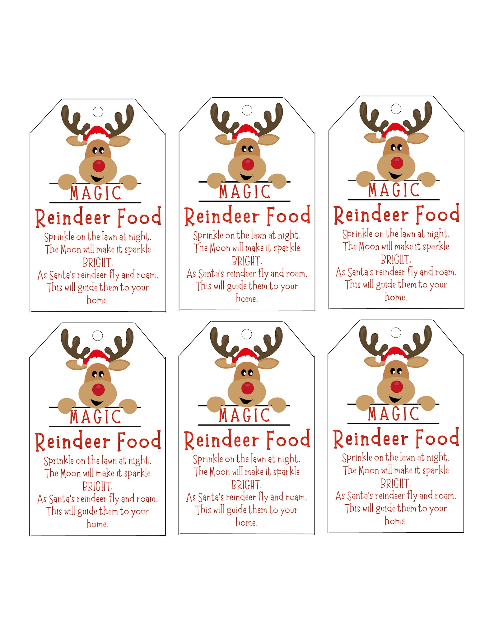 Magic Reindeer Food Tags Reindeer Food Tag Reindeer Food - Etsy