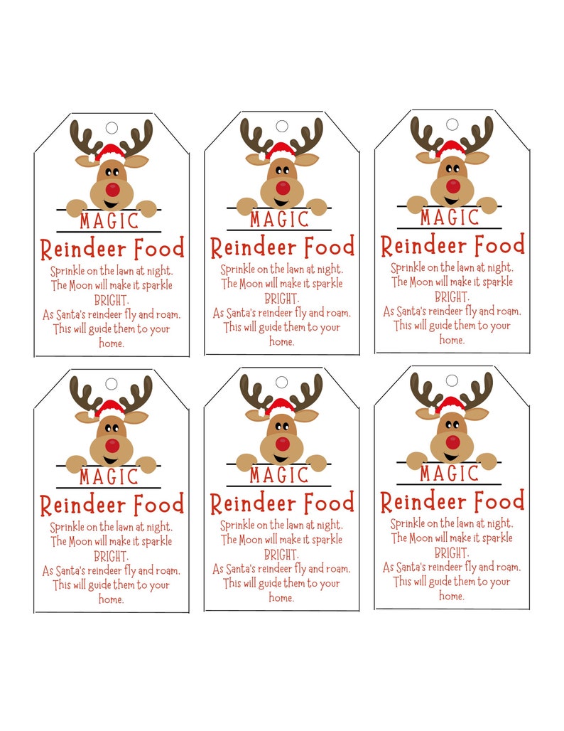 Magic Reindeer Food Tags Reindeer Food Tag Reindeer Food - Etsy