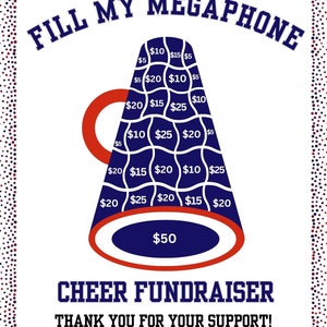 Cheerleading Megaphone Fundraiser Flyer (PDF) - Etsy