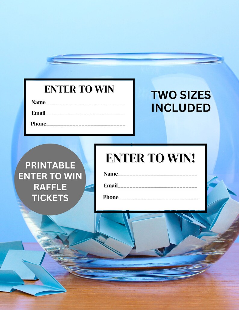 Printable Raffle Ticket Form, Fundraiser Giveaway (PDF) - Etsy