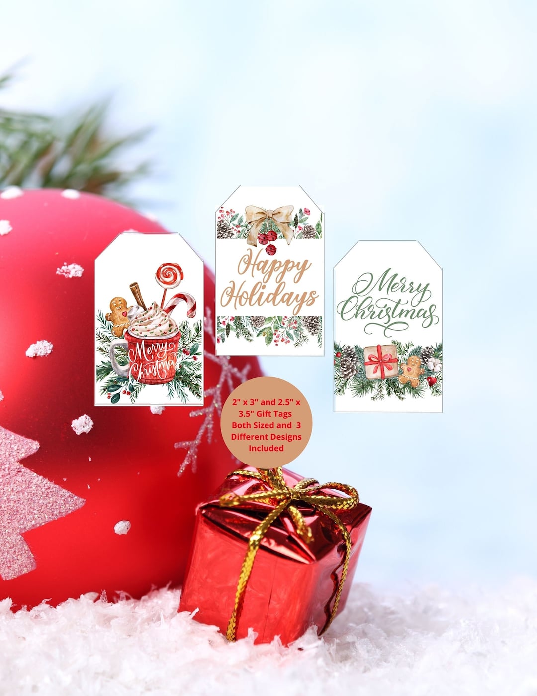 Christmas Gift Tag Printable, Printable Christmas Treat Tag ...