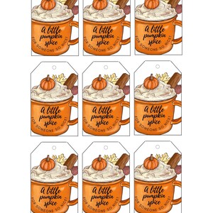 Fall Gift Tag, Printable Fall Tag, Pumpkin Spice Tag, Autumn Gift Tag ...