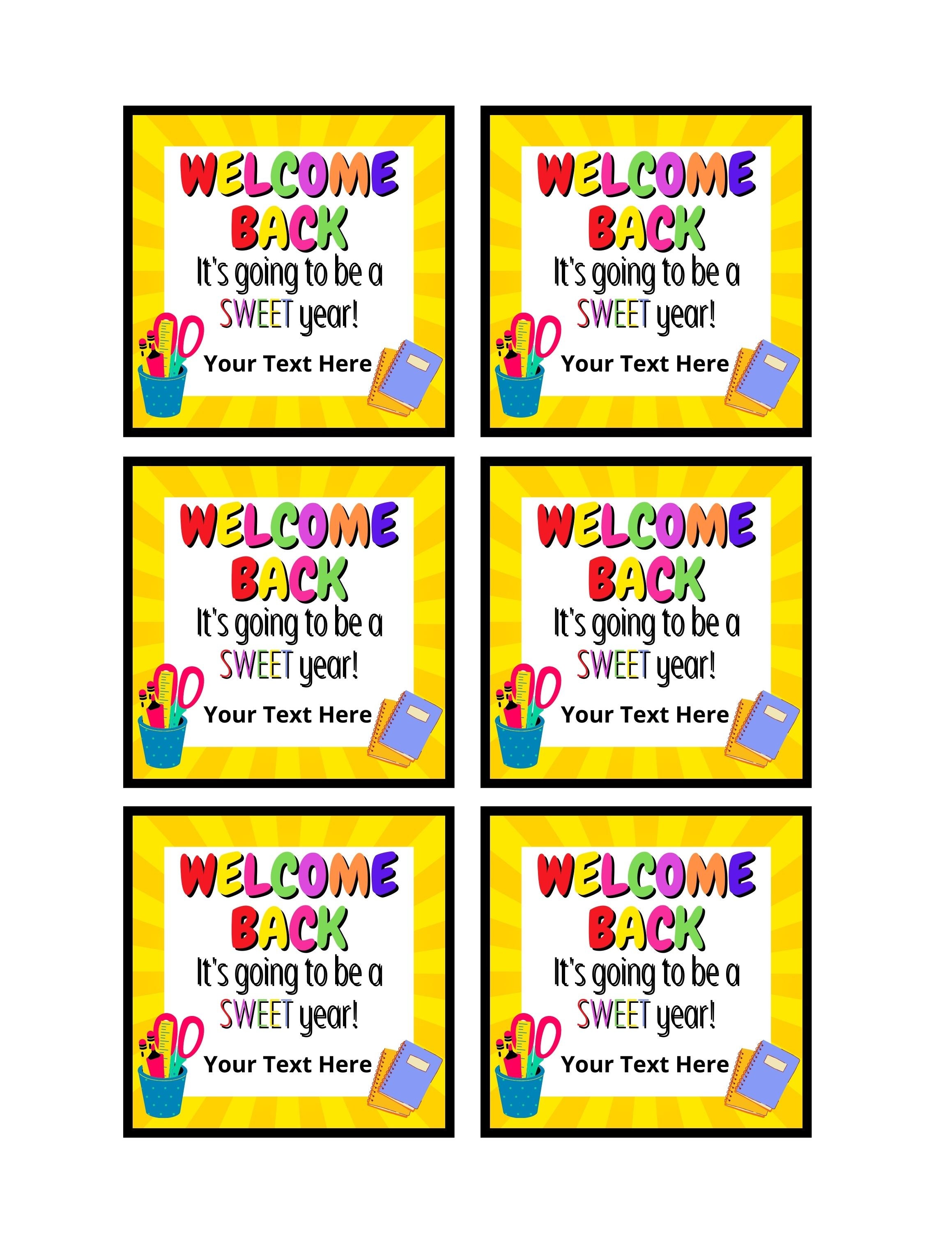 Editable Back to School Gift Tag, Printable Teacher Treat Tag (PDF) - Etsy
