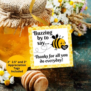 Printable Bee Appreciation Gift Tag, Teacher Thank You (PDF) - Etsy