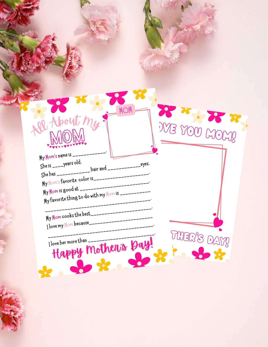 All About Mom Questionnaire, Fill in the Blank, Mother's Day Card ...