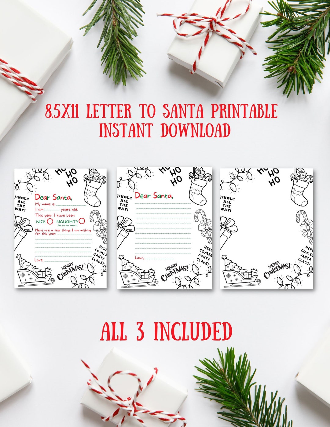 Letter to Santa Printable, Santa Letter Coloring Page. Dear Santa ...