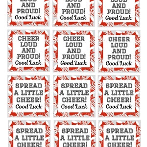 Cheer Tag, Cheer Treat Tags, Good Luck Cheer Tag, Cheerleading Snack ...