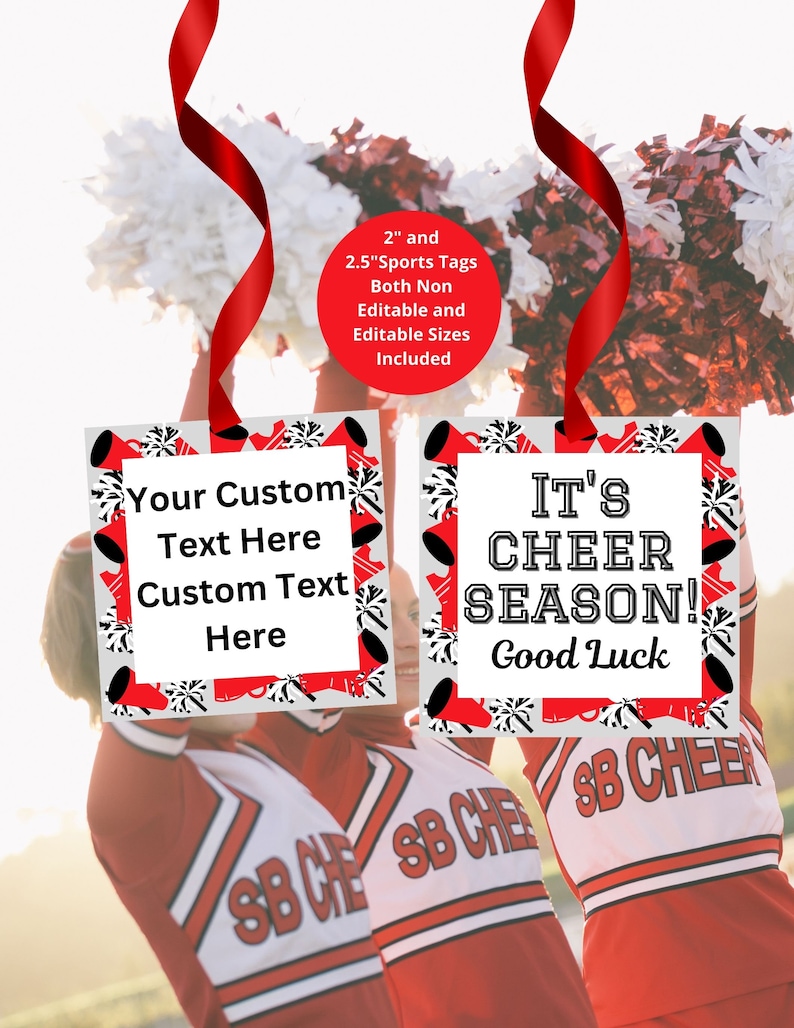 Editable Cheer Tag Cheerleading Tag Printable Cheer Tag - Etsy