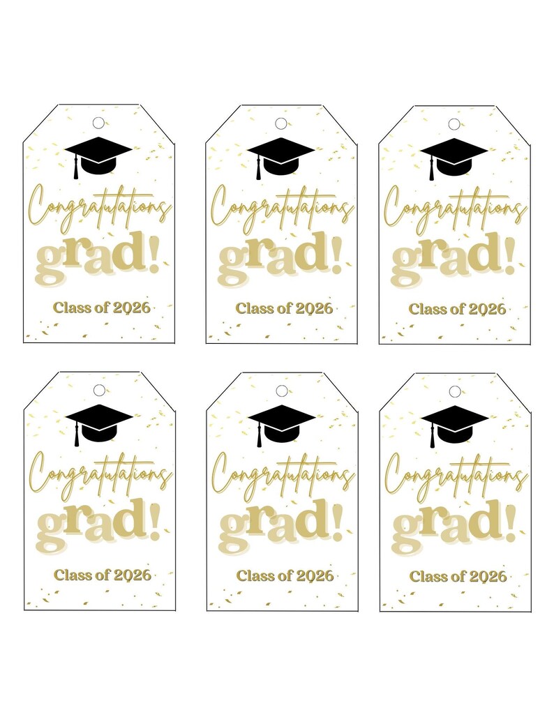 Printable Graduation Gift Tags, Class of 2026 (digital Download) - Etsy