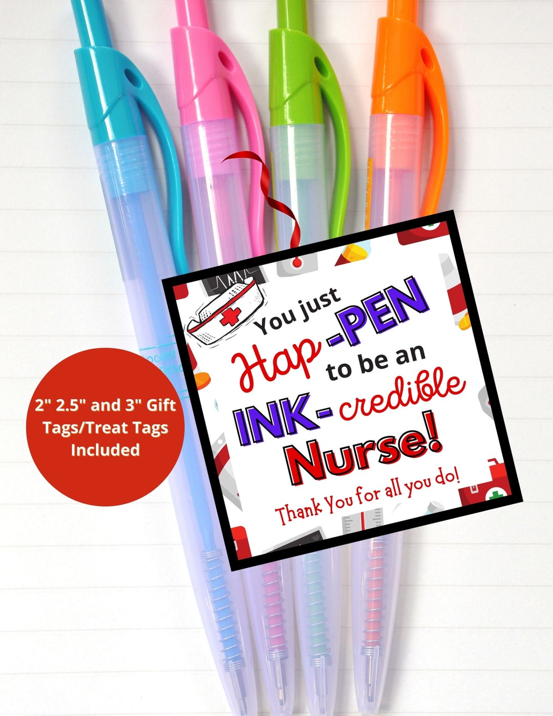 Nurse Appreciation Tag, Nurse Gift Tags, Printable Nurse Tag, Happy ...