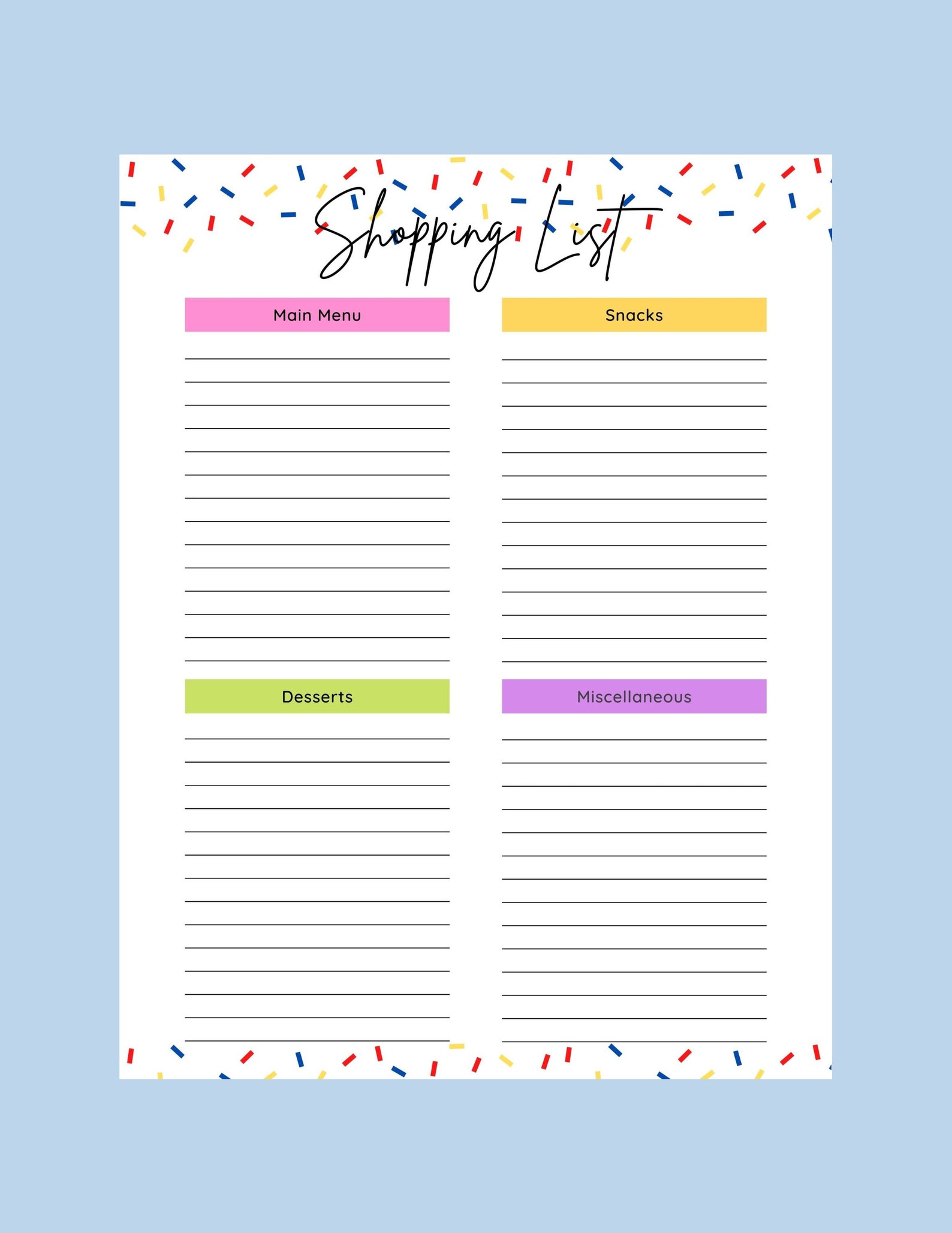 Birthday Party Checklist, Birthday Party Tracker, Party Checklist ...