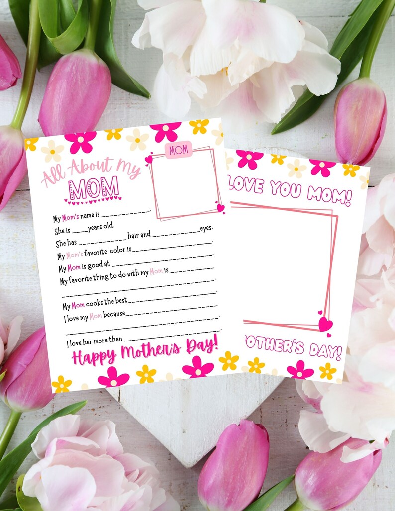 All About Mom Mothers Day T All About My Mom Printable Etsy