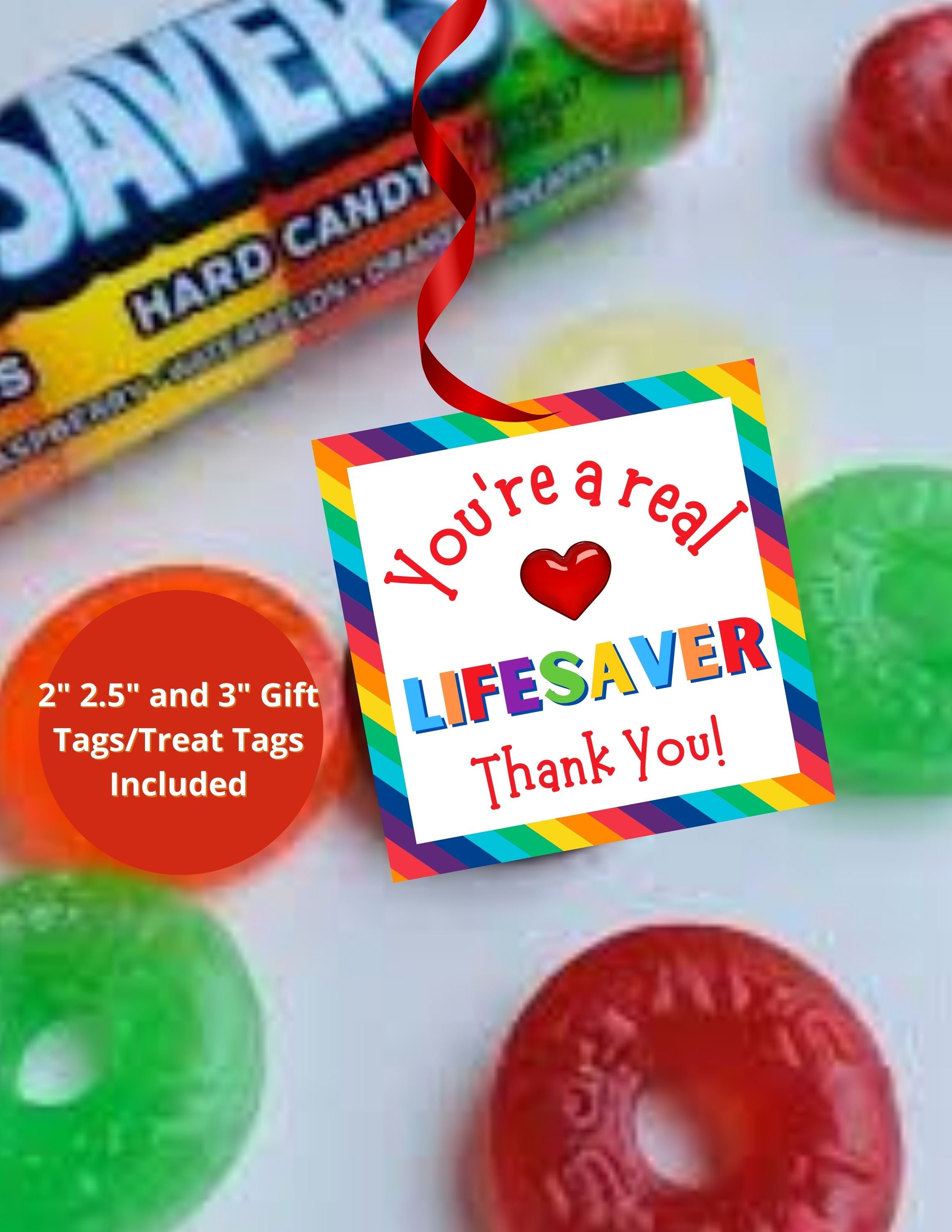 Teacher Appreciation Gift Tag, Printable Nurse Tag, Lifesaver Thank You ...