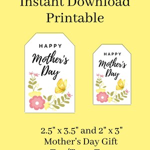 Mothers Day Gift Tags, Printable Mothers Day Treat Tags, Mothers Day ...