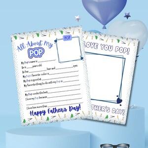 All About Pop, Fathers Day Gift, All About My Pop Printable, Fathers ...