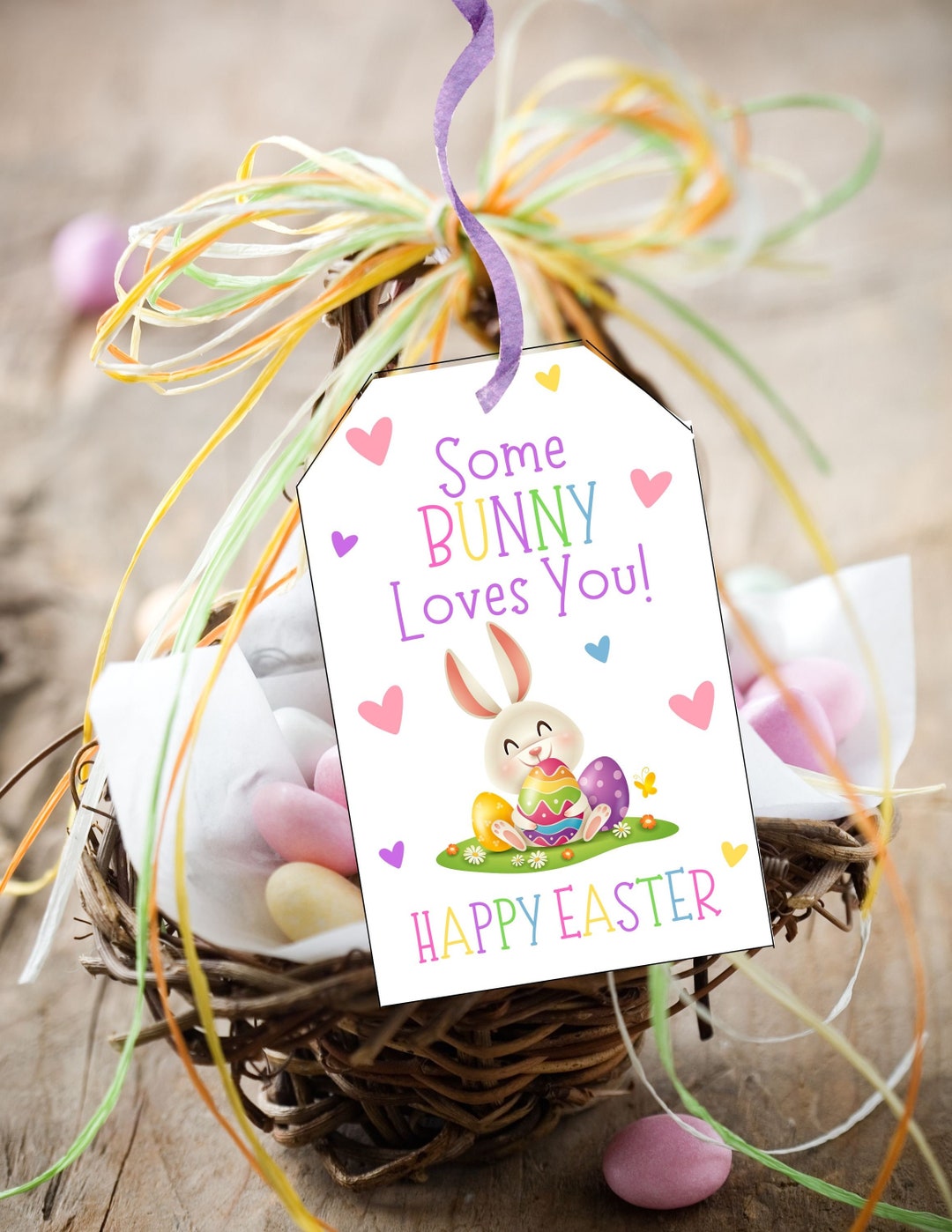 Easter Gift Tags, Printable Easter Treat Tags, Easter Tags, Happy ...