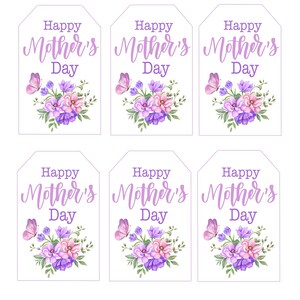 Mothers Day Gift Tags, Printable Mothers Day Treat Tags, Mothers Day ...