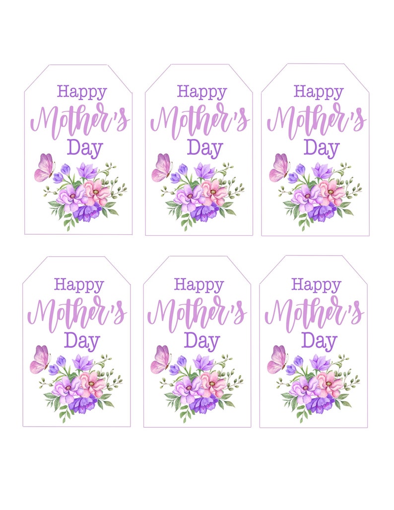 Floral Mother's Day Treat Tags, Printable Gift Tags (PDF) - Etsy UK