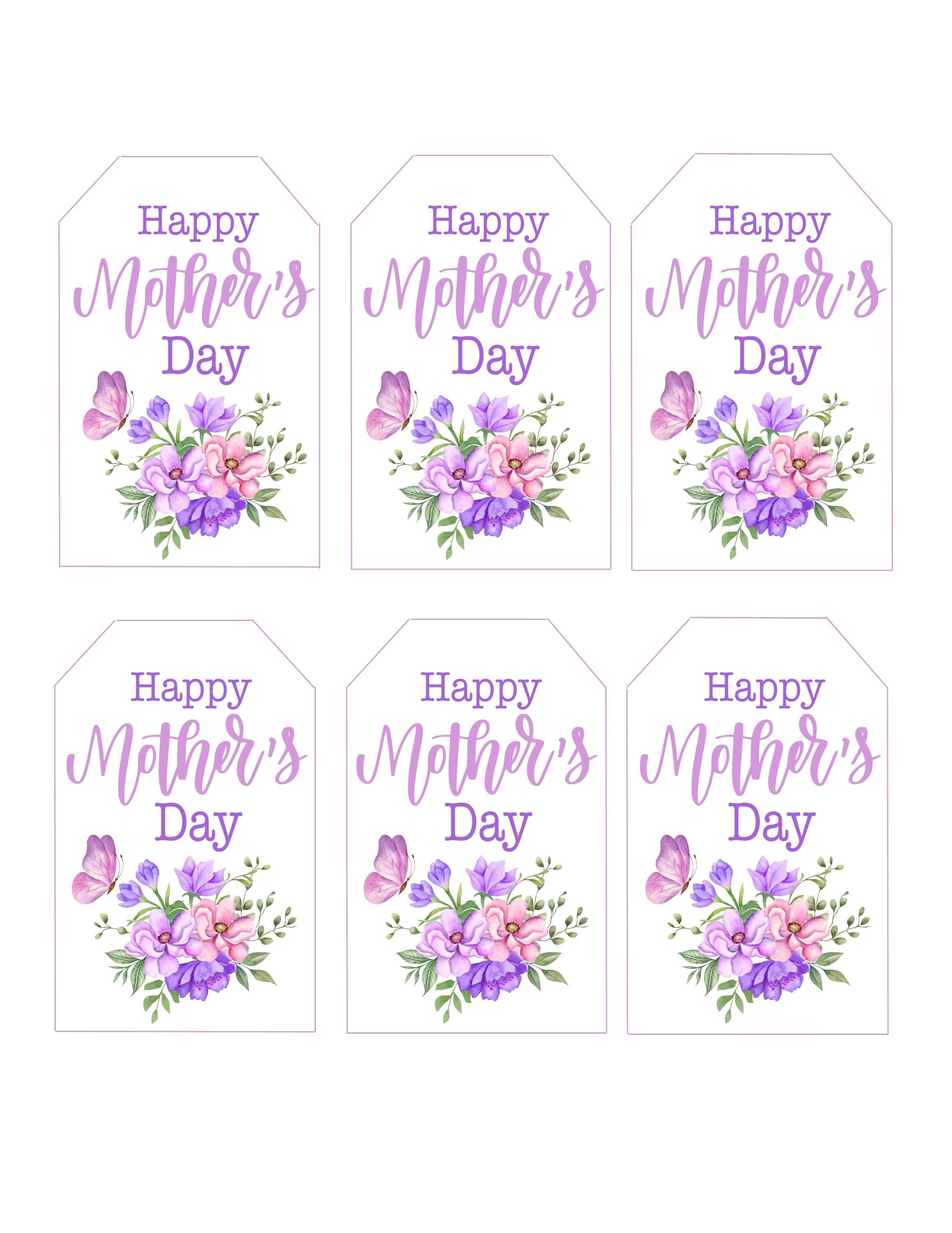 Mothers Day Gift Tags, Printable Mothers Day Treat Tags, Mothers Day ...