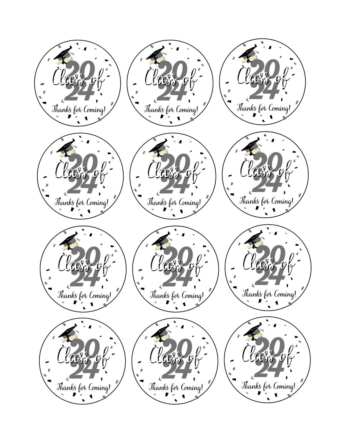 Graduation Thank You Tag, Congrats Grad Tag, Graduation Gift Tag ...